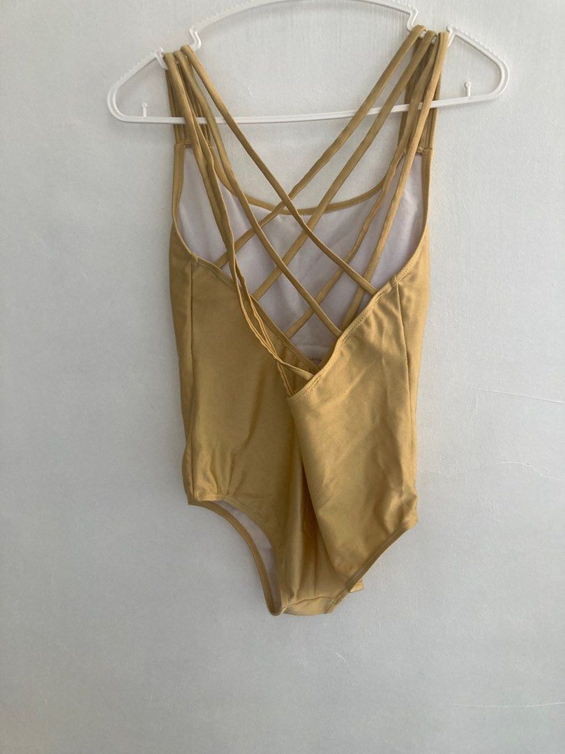 MUSTARD ONE PIECE SWIMSUIT on Carousell