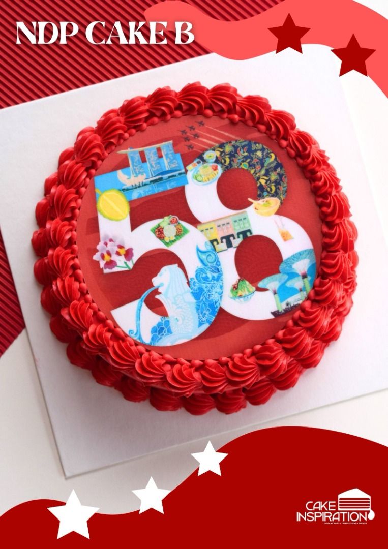 NDP Cake - 58th birthday cake, Food & Drinks, Homemade Bakes on Carousell