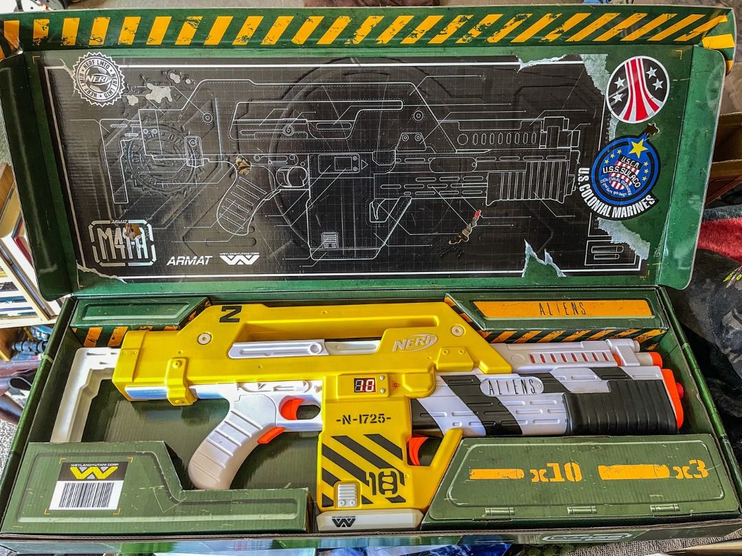 NERF Aliens Pulse Rifle M41A Cosplay Flywheel Automatic on Carousell