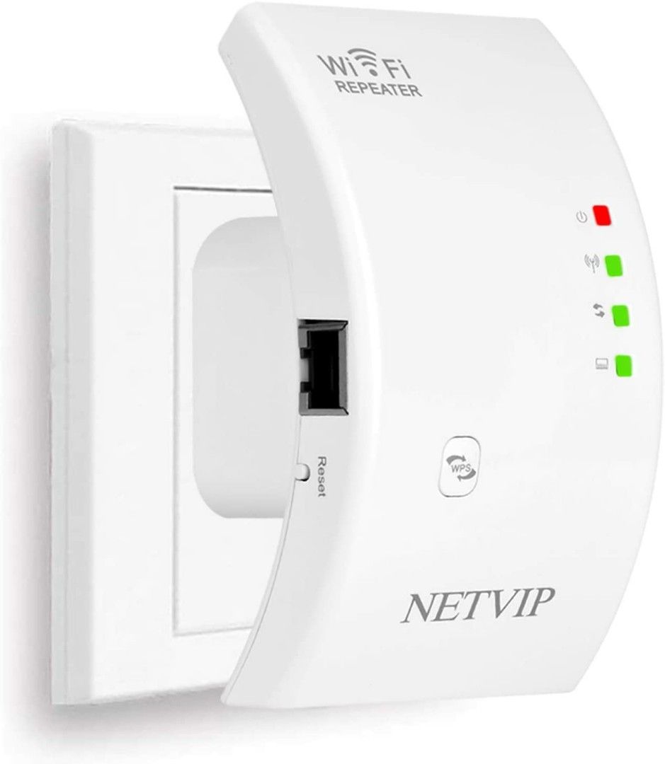 NETVIP N300 WiFi Extender, 300Mbps Repeater, Internet Booster with ...