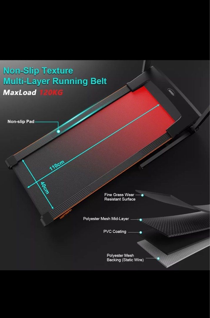 OneTwoFit Foldable 2.5HP treadmill 12km/h, Sports Equipment, Exercise & Fitness, Cardio ...