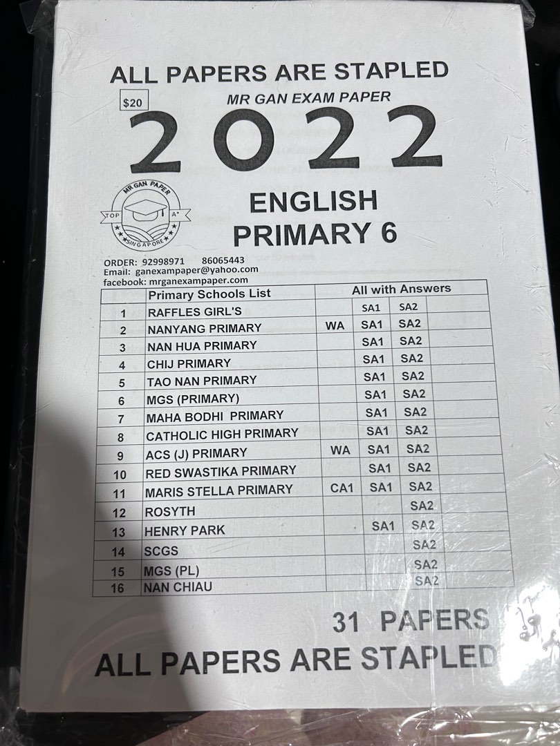 P6 Exam papers PSLE, Hobbies & Toys, Books & Magazines, Children's ...