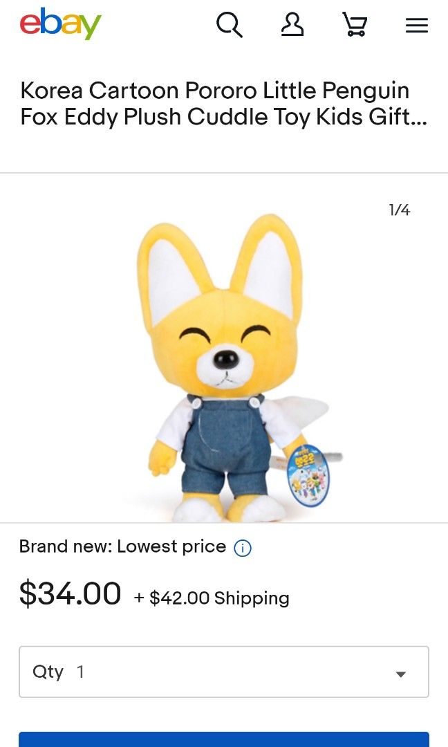 Pororo Friend Eddy Fox Stuffed Toy Plushie on Carousell