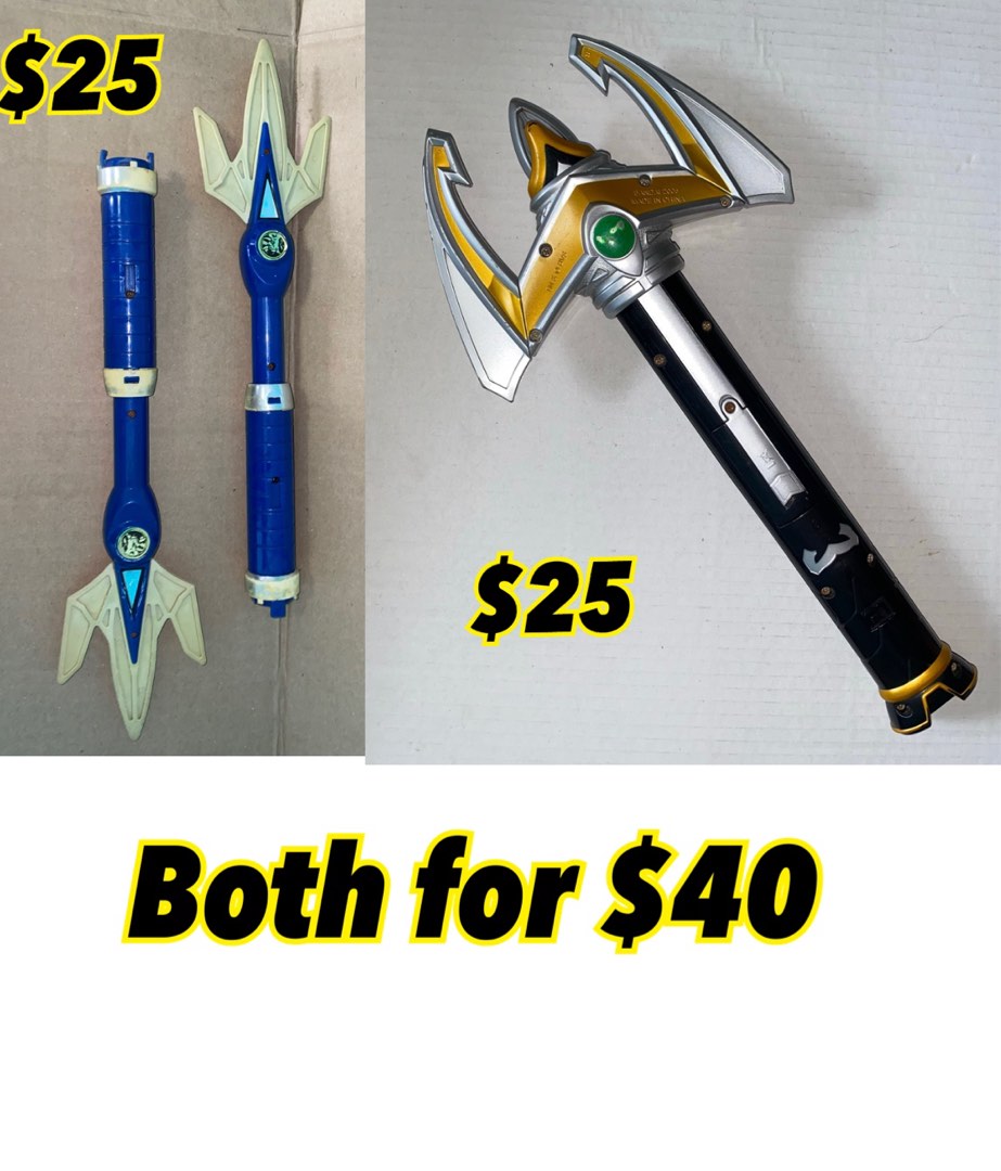 Power Rangers Blue Power Lance Bandai Vintage ($25) Mystic Force Sword ...