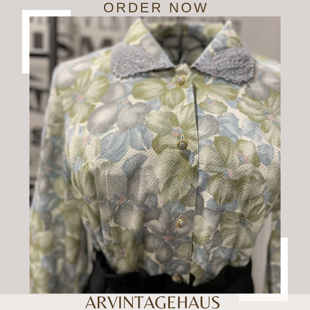 Premium Vintage Bliuse, Women's Fashion, Tops, Blouses on Carousell