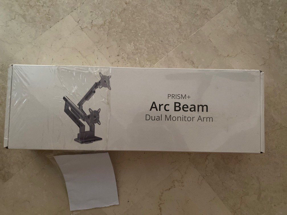 (BNIB) Prism+ Arc Beam Dual Monitor Arm in White, Computers & Tech ...