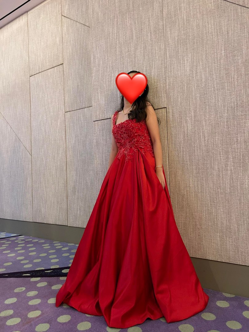 Red Ball Gown, Women's Fashion, Dresses & Sets, Evening dresses & gowns ...