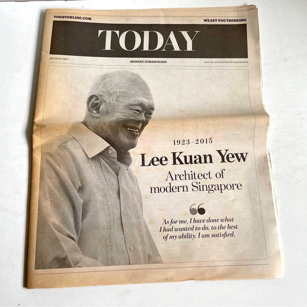 Remembering Lee Kuan Yew Newspaper 2015 Limited Edition Collectible ...
