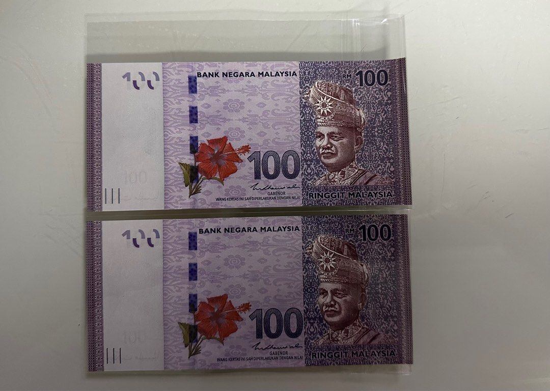Ringgit malaysia rm100 x2 running numbers, Hobbies & Toys, Memorabilia ...