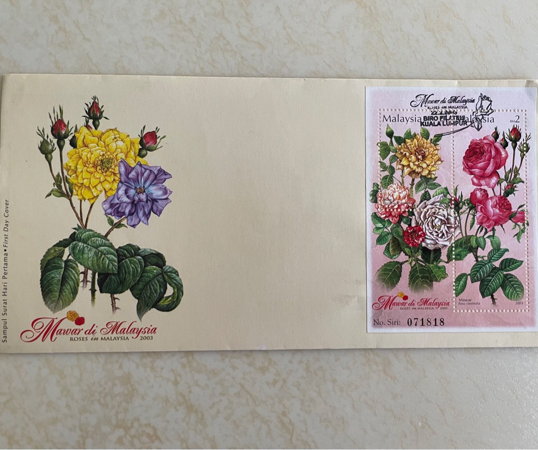 Roses in Malaysia FDC 2003, Hobbies & Toys, Collectibles & Memorabilia ...