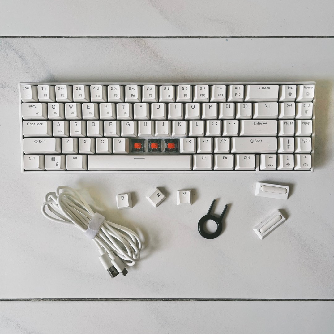 Royal Kludge RK71 Wireless Bluetooth RGB Mechanical Red Switch Keyboard ...