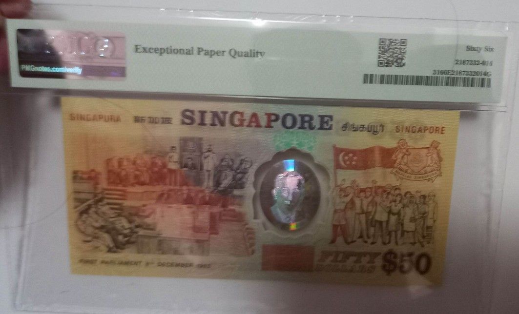 SG 1st Polymer $50 Banknote (Year 1990) PMG66 EPQ (479491), Hobbies & Toys, Memorabilia ...