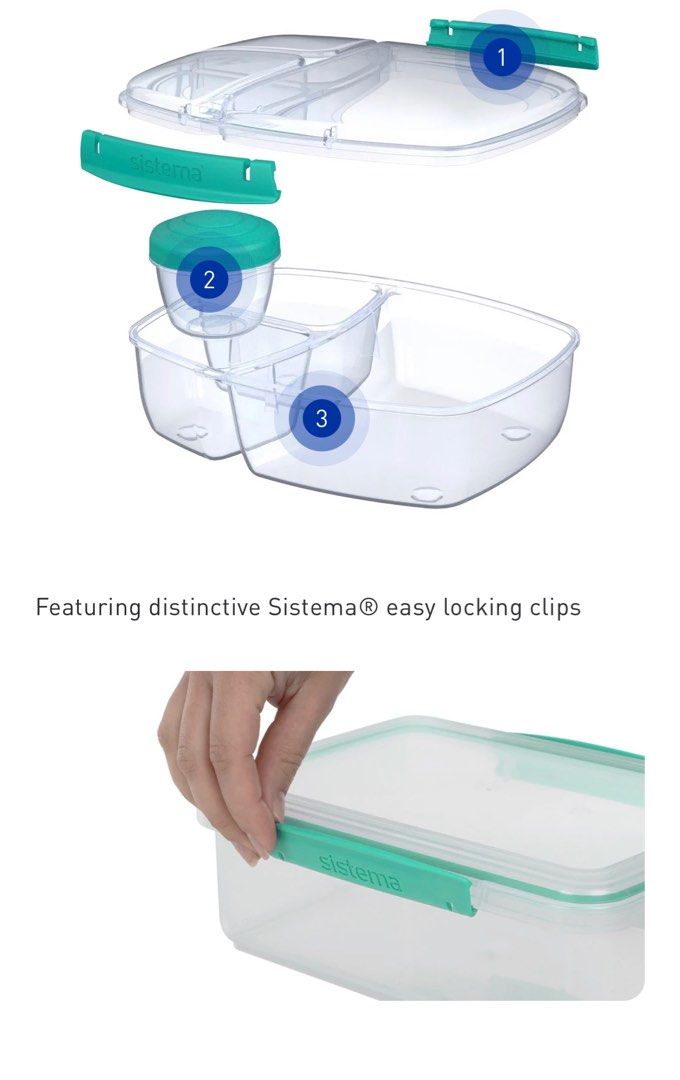 Sistema Triple Split Container, Furniture & Home Living, Kitchenware ...