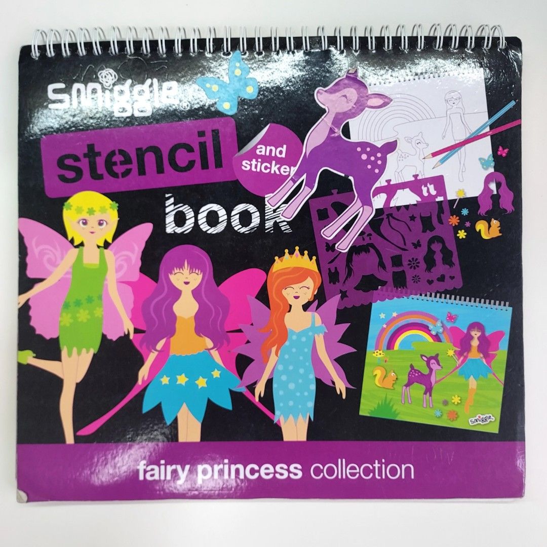 Smiggle Stencil Book - Fairy Princess Collection, Hobbies & Toys, Books ...