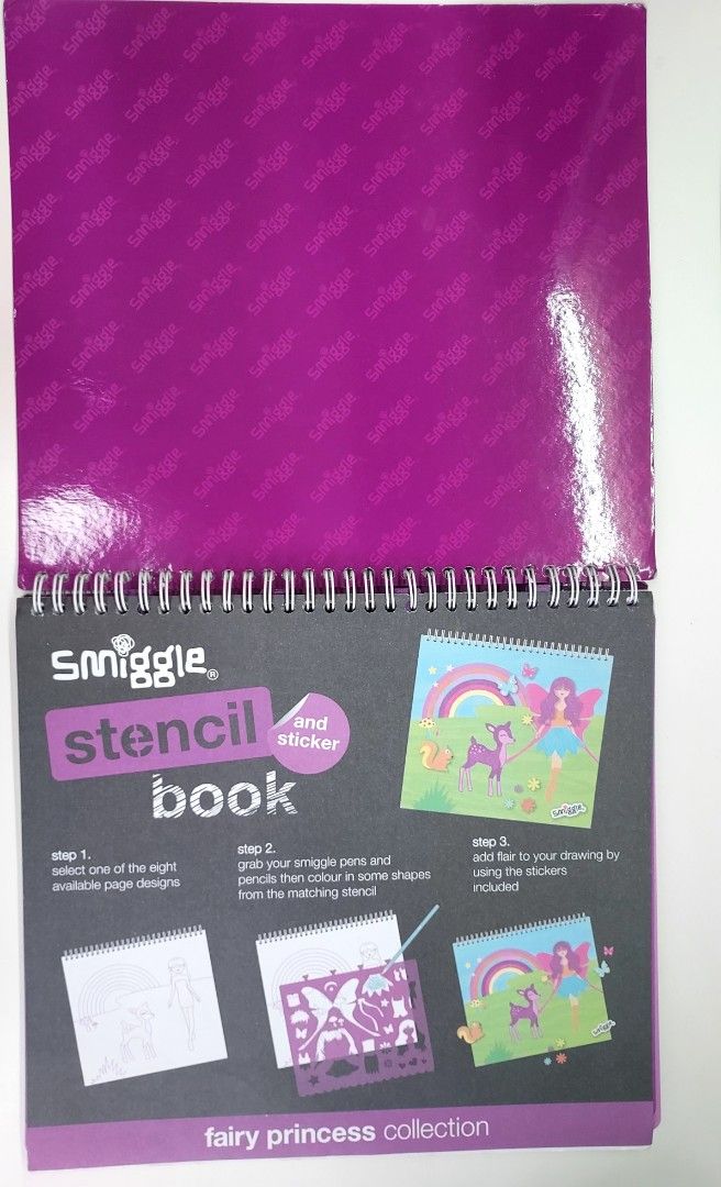 Smiggle Stencil Book - Fairy Princess Collection, Hobbies & Toys, Books ...