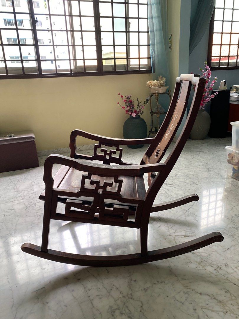 Solid HardWood Rocking Chair, Furniture & Home Living, Furniture ...