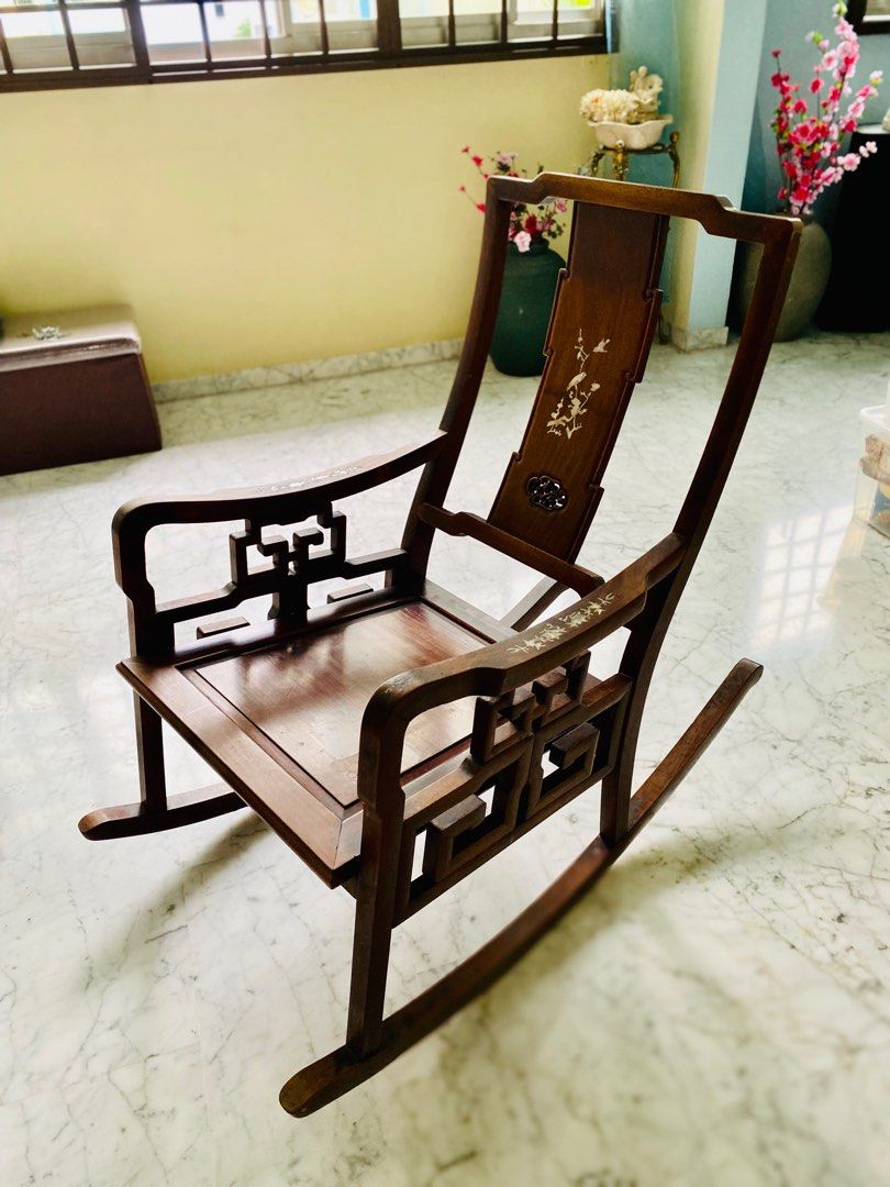 Solid HardWood Rocking Chair, Furniture & Home Living, Furniture ...