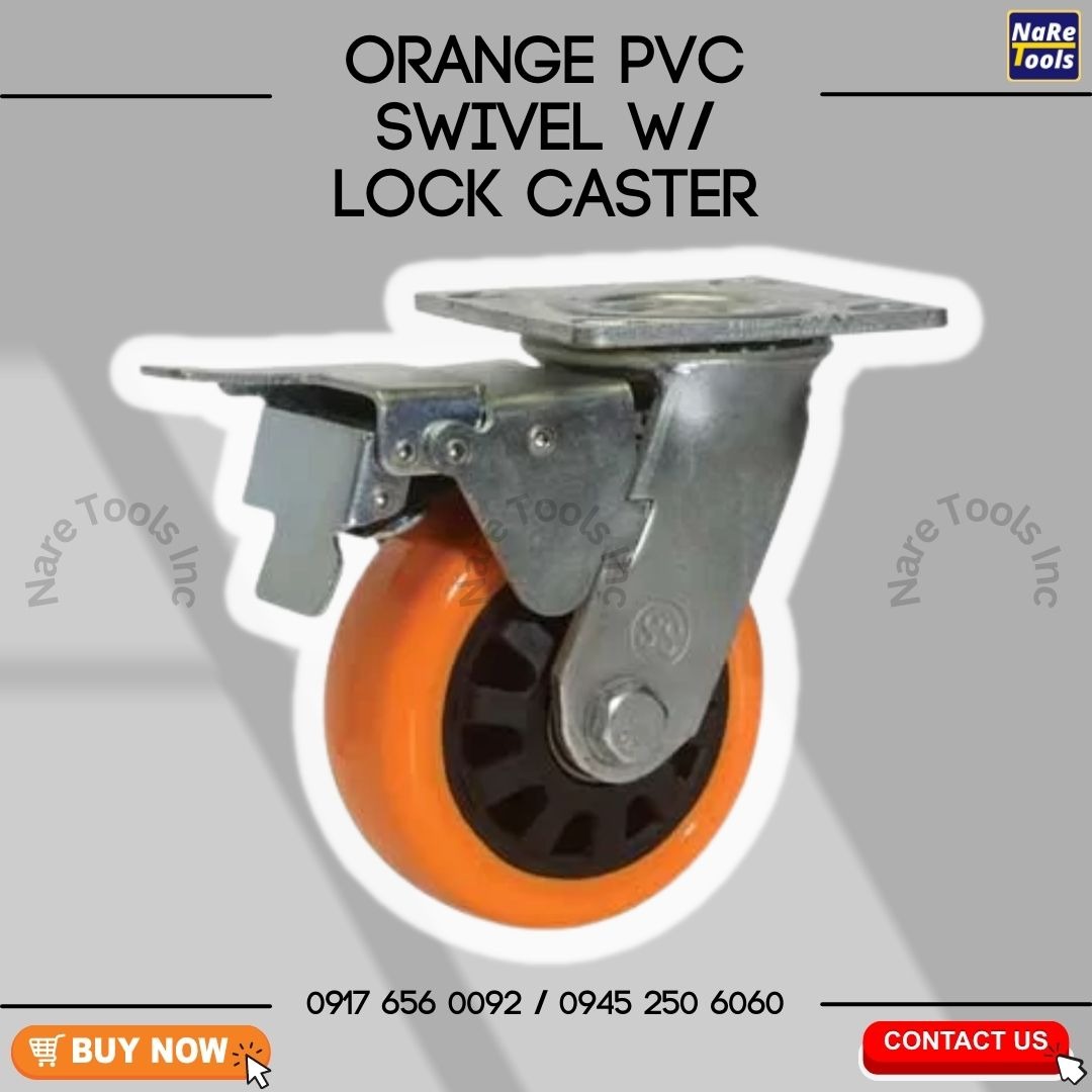 SS Orange PVC Caster - Swivel w/ Brake Type, Commercial & Industrial ...