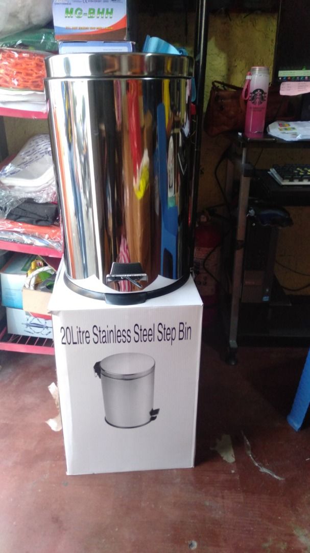 STAINLESS TRASH BIN, Furniture & Home Living, Cleaning & Homecare ...