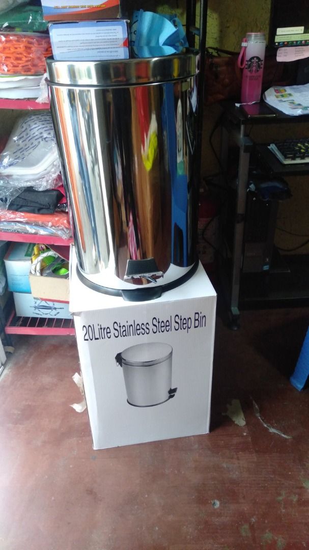 STAINLESS TRASH BIN, Furniture & Home Living, Cleaning & Homecare ...