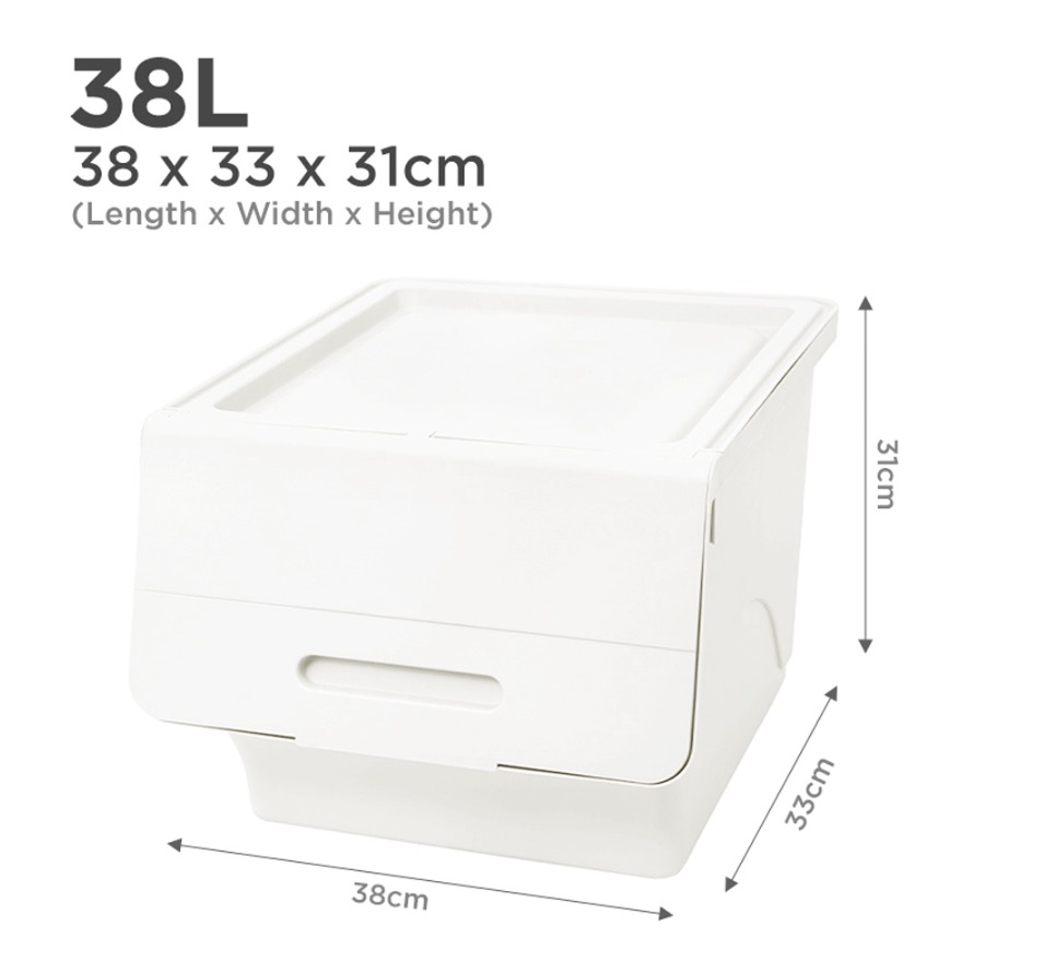 Storage Box 38L Stackable Storage Box With Front Opening | Front ...