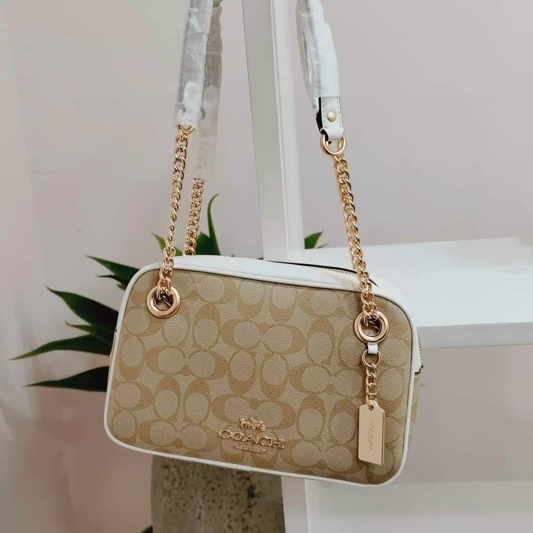 Tas Coach Cammie Chain Shoulder Bag in Signature Canvas, Barang Mewah ...