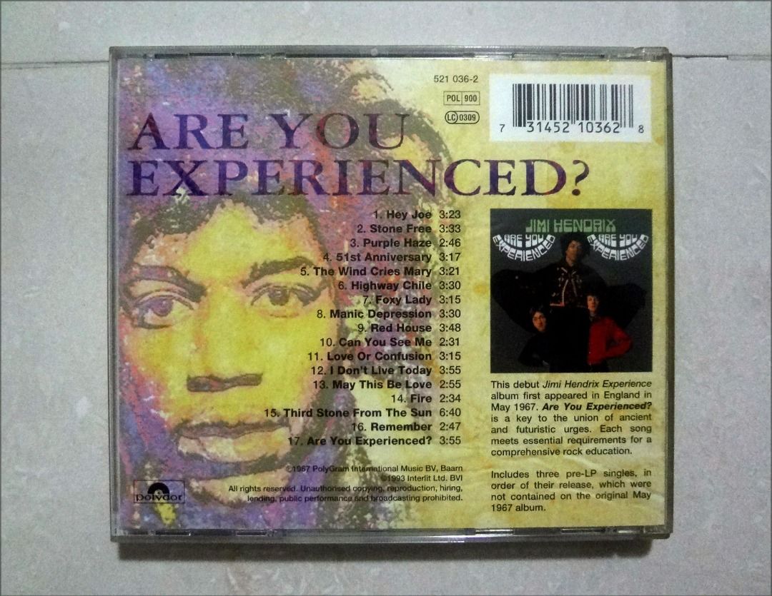 The Jimi Hendrix Experience CD Are You Experienced?, Hobbies & Toys ...