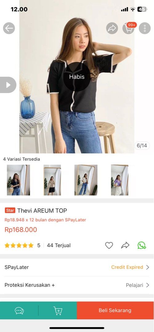 thevi apparel areum top, Fesyen Wanita, Pakaian Wanita, Atasan di Carousell