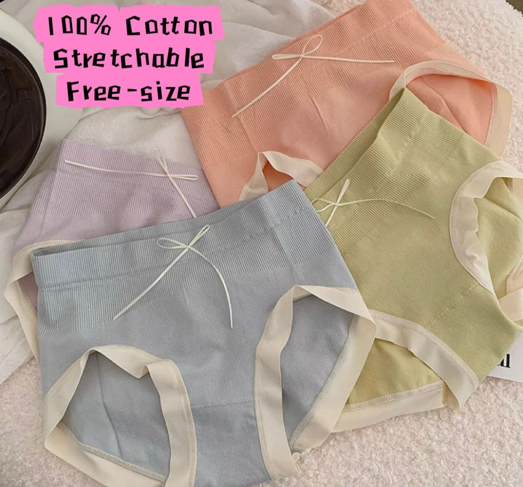 UNDERPANTS WOMEN PANTIES COTTON INNER CROTCH ANTIBACTERIAL MID WAIST ...