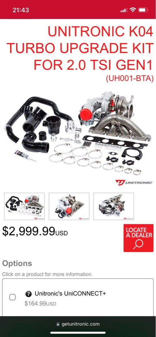 Unitronic K04 Turbo Kit for VW 2.0TSI, Car Accessories, Accessories on ...