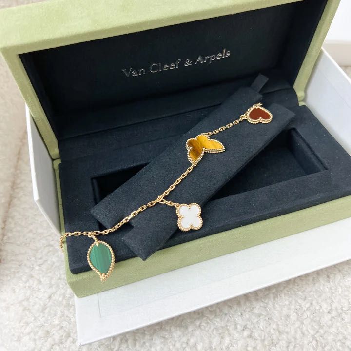 Van Cleef & Arpels VCA 4 Motif Alhambra Lucky Spring Bracelet with ...