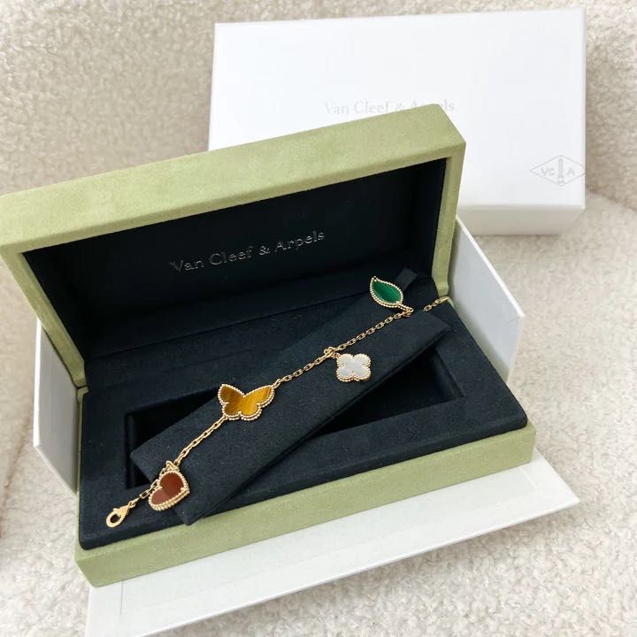Van Cleef & Arpels VCA 4 Motif Alhambra Lucky Spring Bracelet with ...