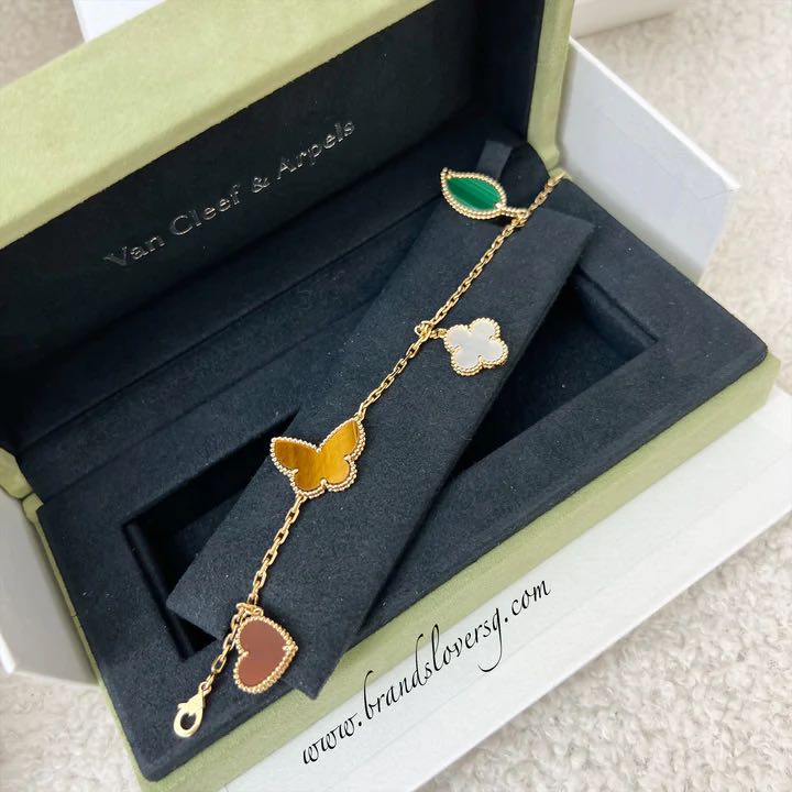 Van Cleef & Arpels VCA 4 Motif Alhambra Lucky Spring Bracelet with ...