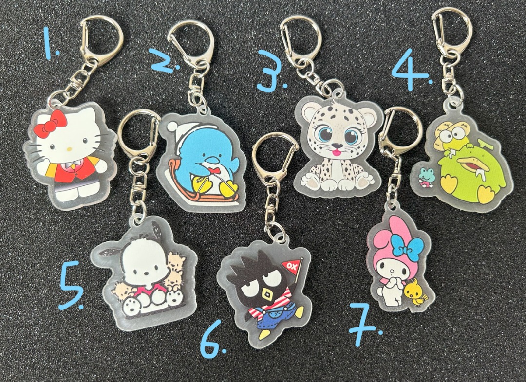 Various Sanrio Acrylic Keychains, Hobbies & Toys, Toys & Games on Carousell