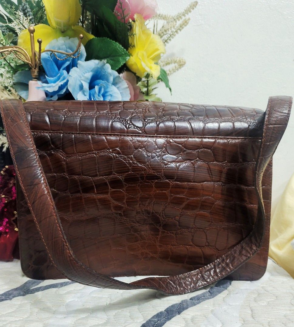 Vintage Andrea Carrano Croco Bag on Carousell