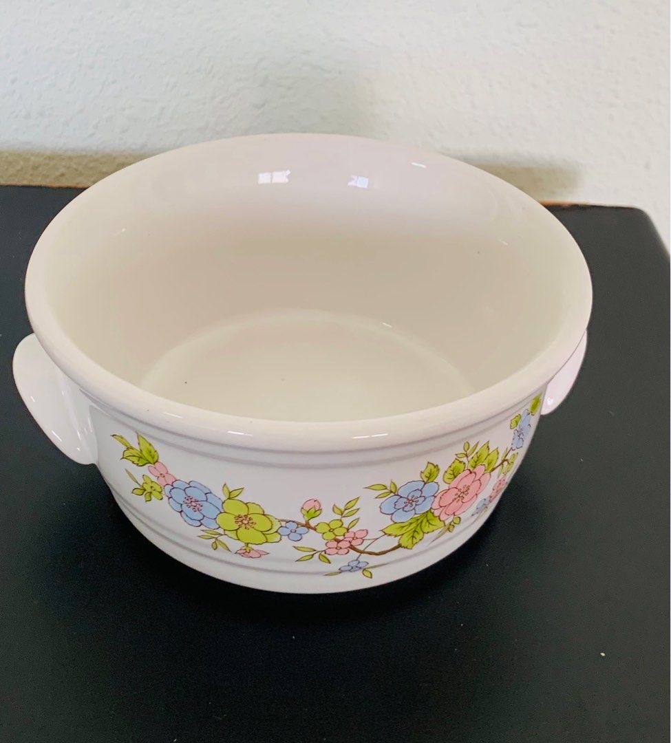 Vintage Flower-design Ceramic Pot (Made in Korea), Furniture & Home ...