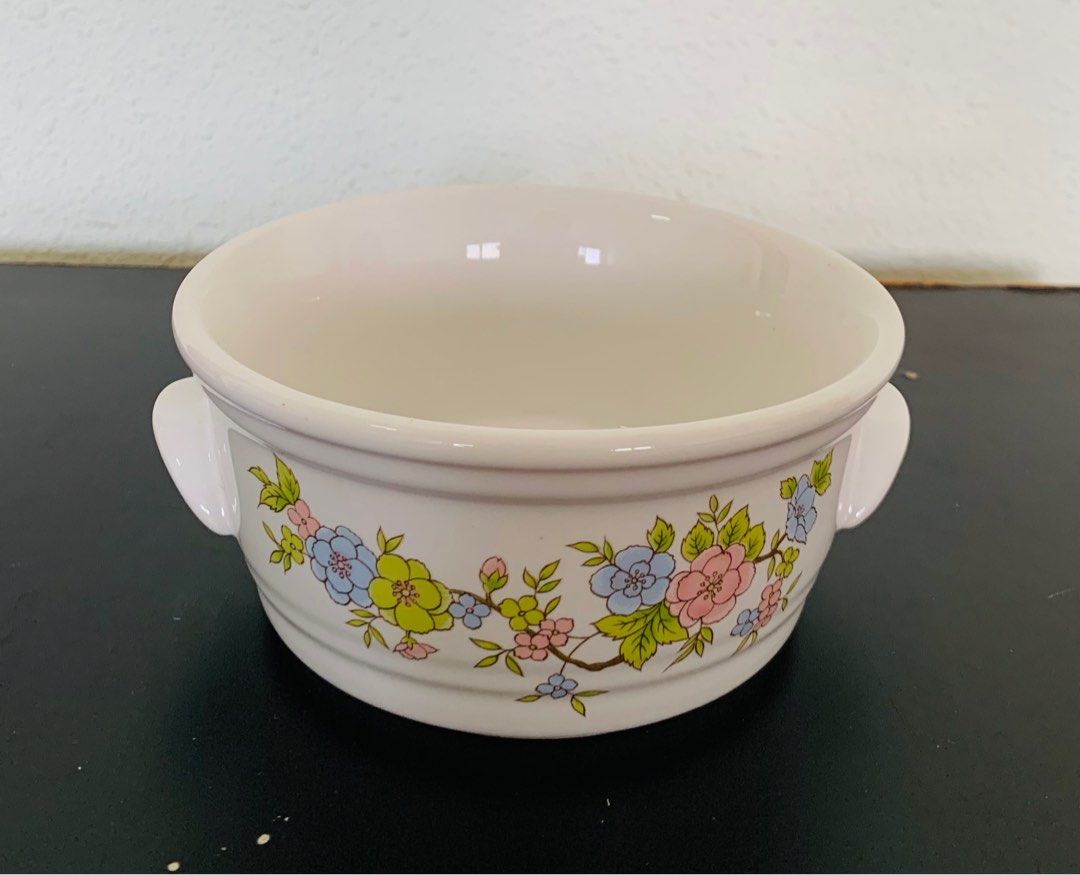 Vintage Flower-design Ceramic Pot (Made in Korea), Furniture & Home ...