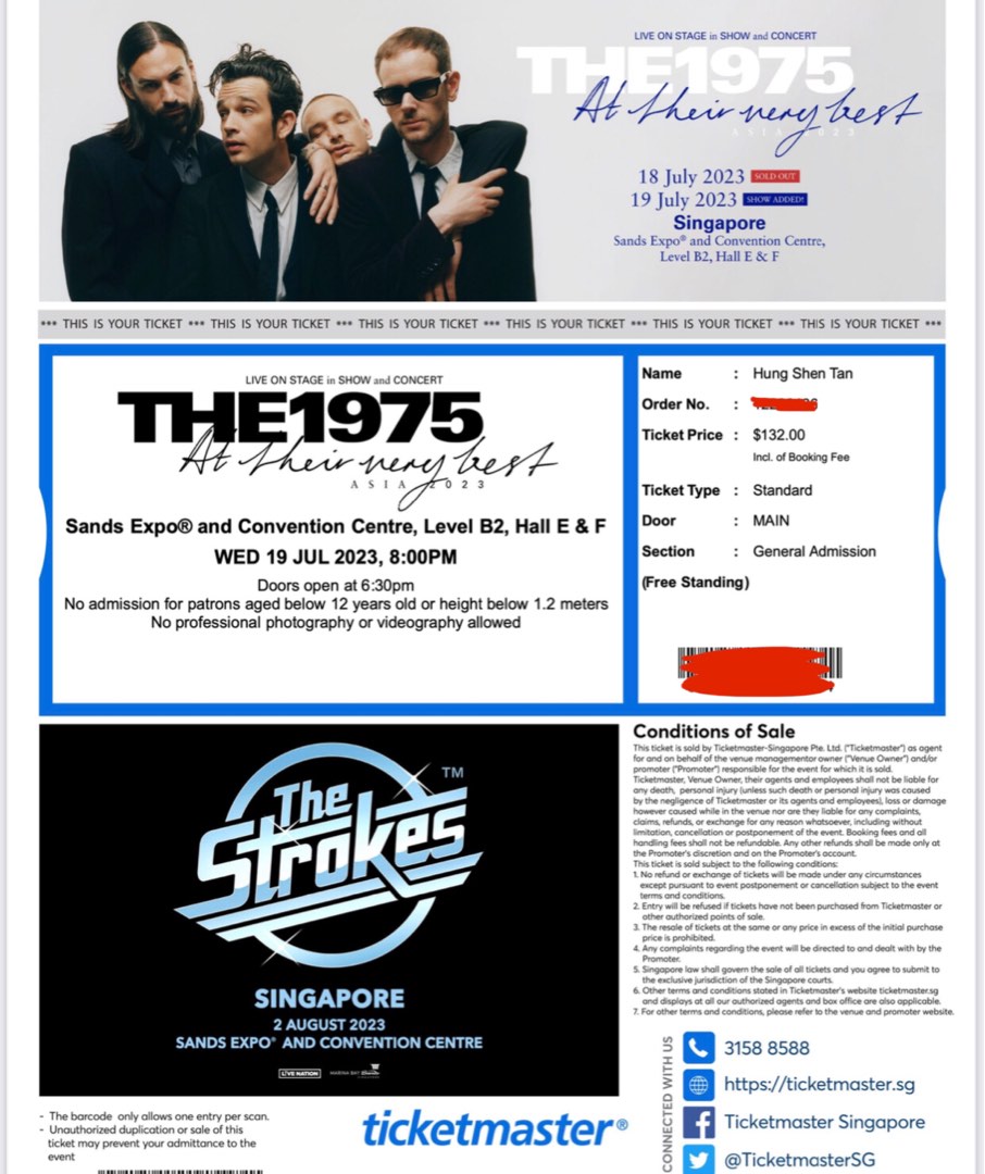 [WTS] x1 *last ticket* - The 1975: At Their Very Best Tour, Tickets ...