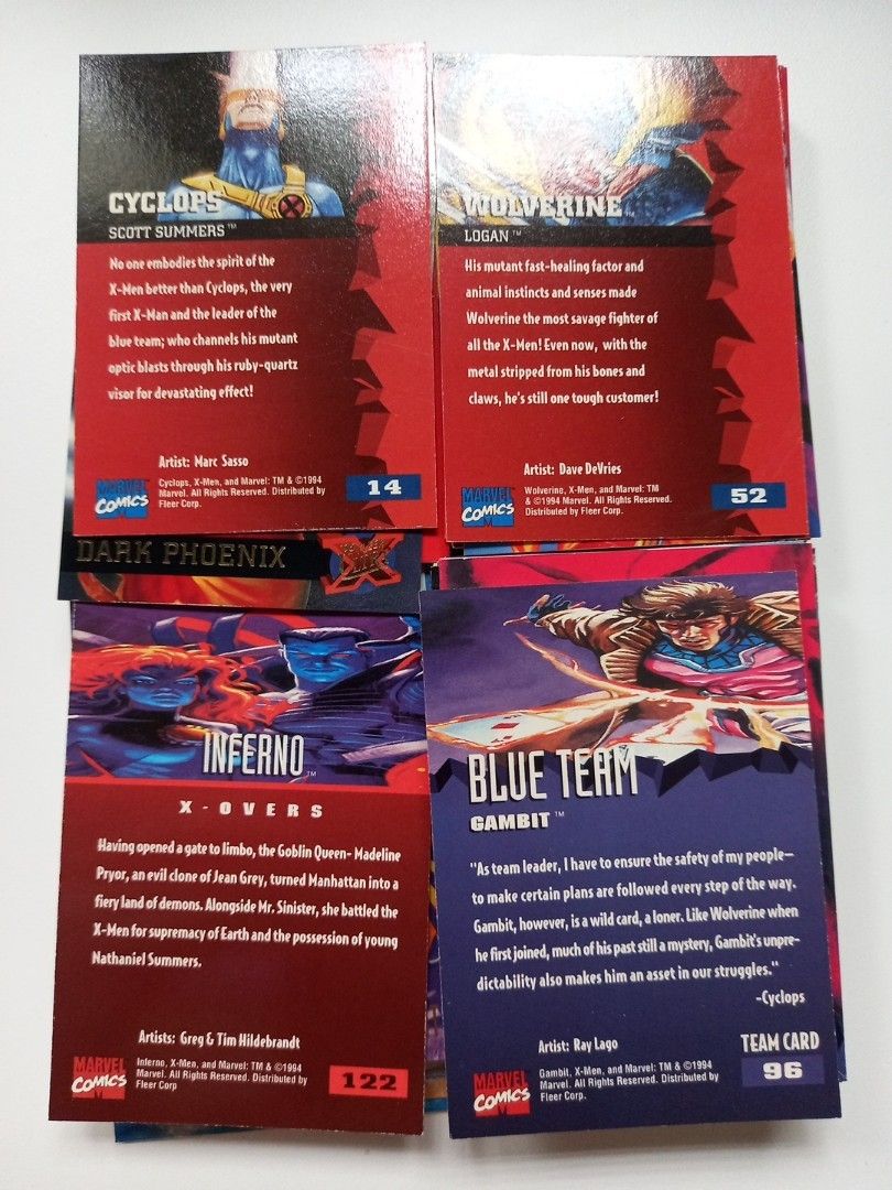 X-Men 1995 Fleer Ultra Trading Cards, about 140 cards, Hobbies & Toys ...