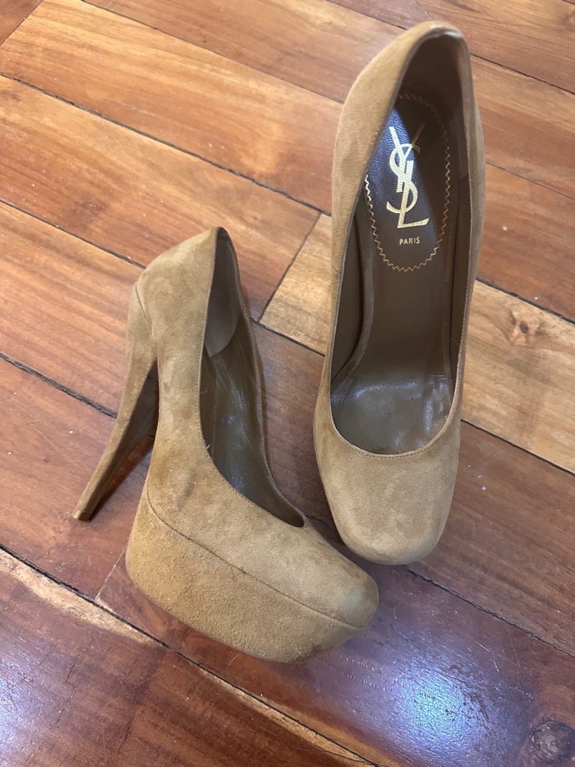 YSL Suede Platform Heels on Carousell