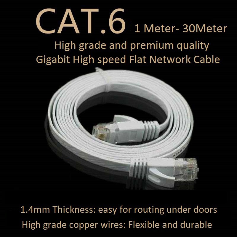 10 meter - 50 meter Gigabit UTP Direct LAN CAT 6 CAT 7 CAT 8 Flat ...