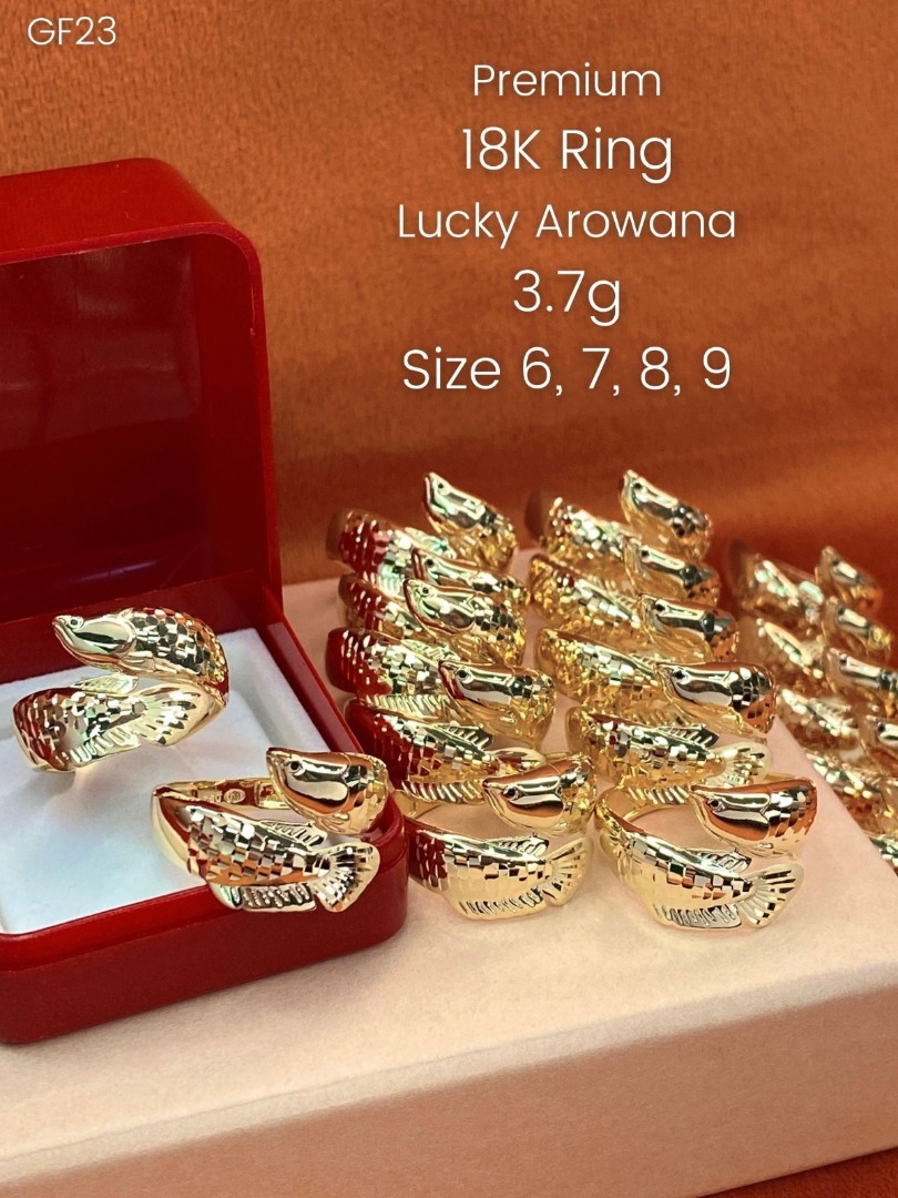 18k Gold Jewelry - Lucky Arowana 18k Ring on Carousell
