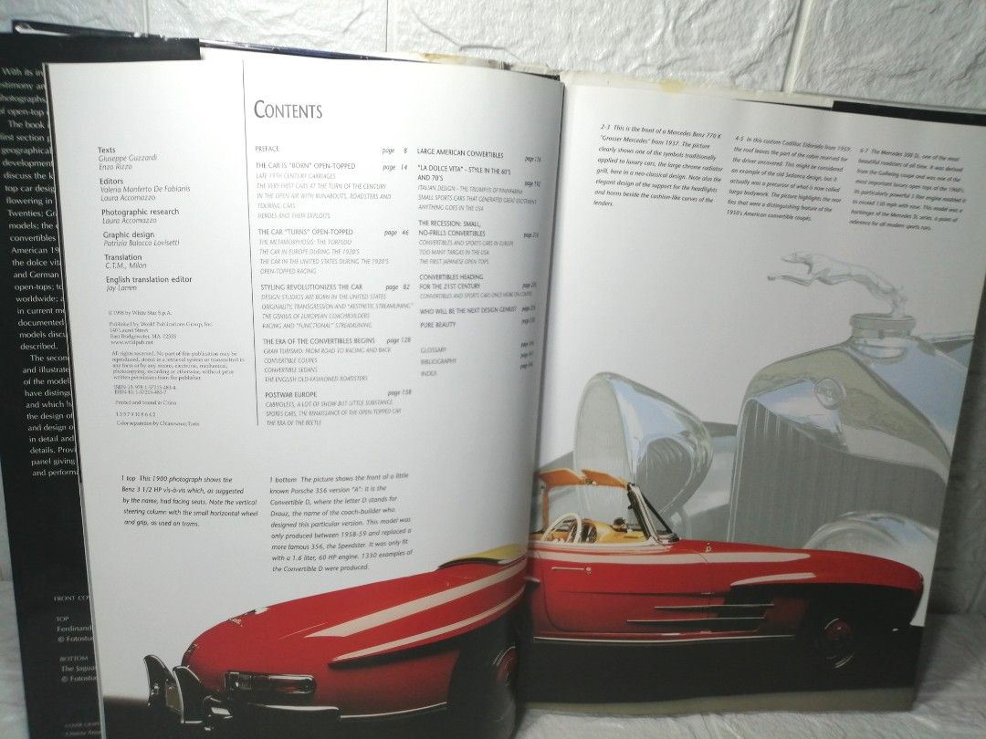 1998 CONVERTIBLES : History and Evolution of Dream Cars RARE Hardbound ...