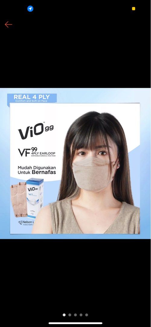 19pc Vio VF99 Face Mask 4 Ply Earloop Caramel masker medis Caramel Edition filtrasi 99% Bfe, Pfe ...