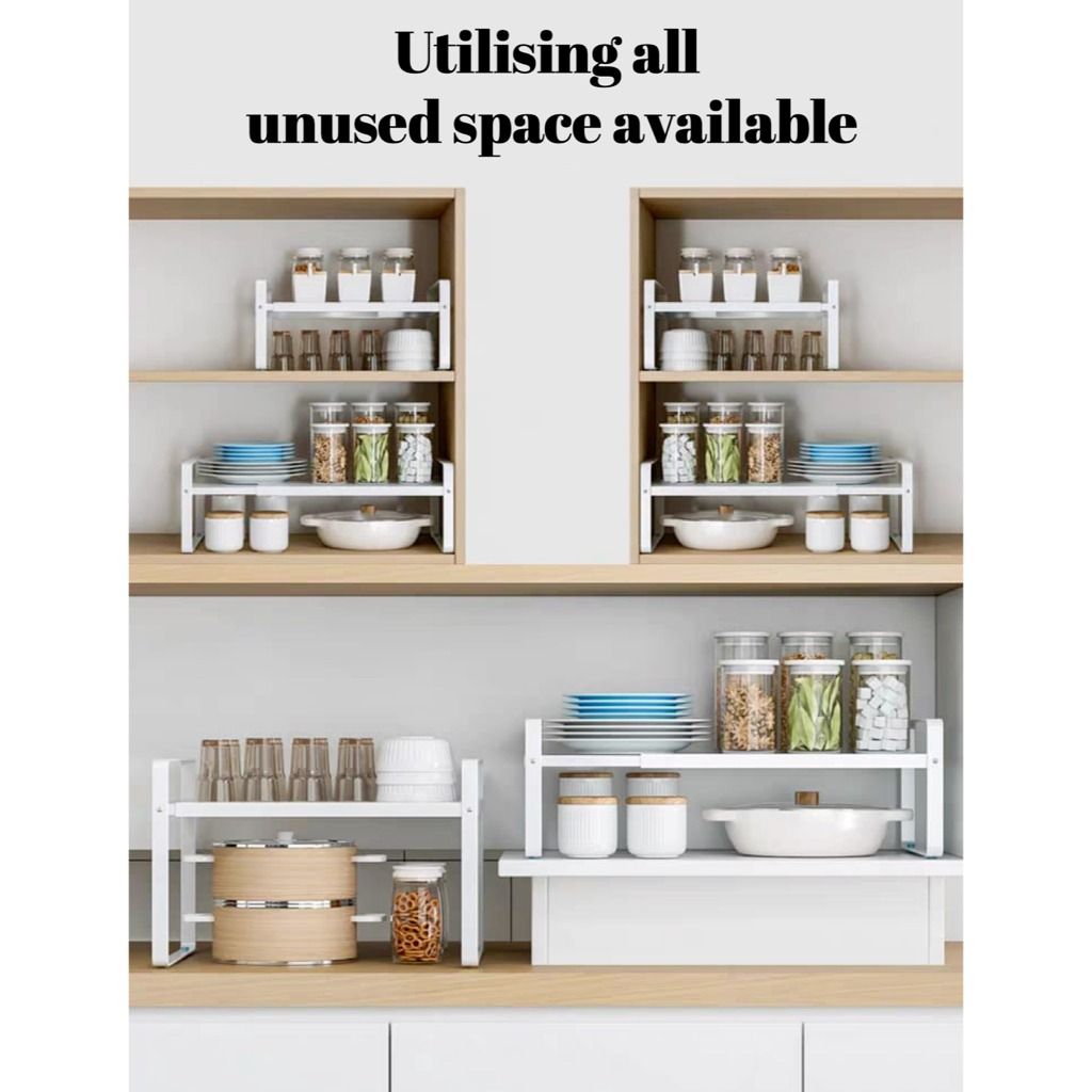 Adjustable Kitchen Cabinet Divider Rack Stand | Kitchen Organiser ...
