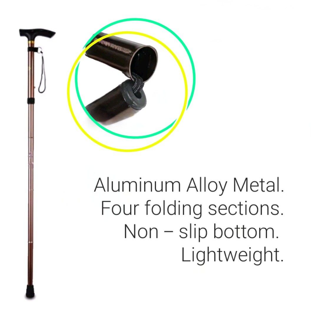 Adjustable Metal Folding Cane, Foldable Cane, Walking Stick, Tungkod on ...