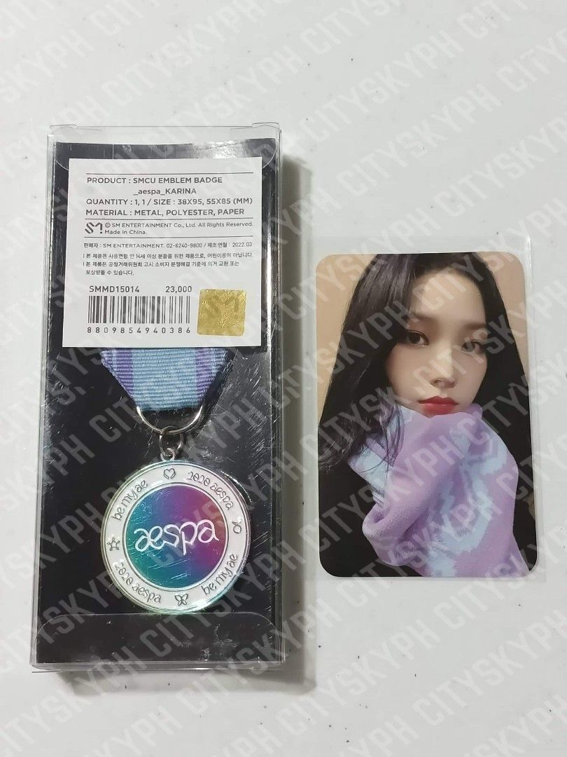 Aespa SMCU Express at Kwangya Emblem Badge (Karina), Hobbies & Toys ...