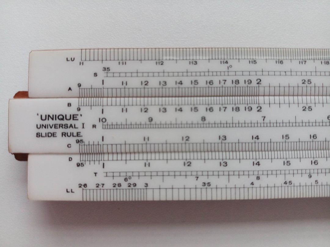 ITEM 1 OF 2 - VINTAGE SLIDE RULE - UNIQUE UNIVERSAL I SLIDE RULE WITH ...
