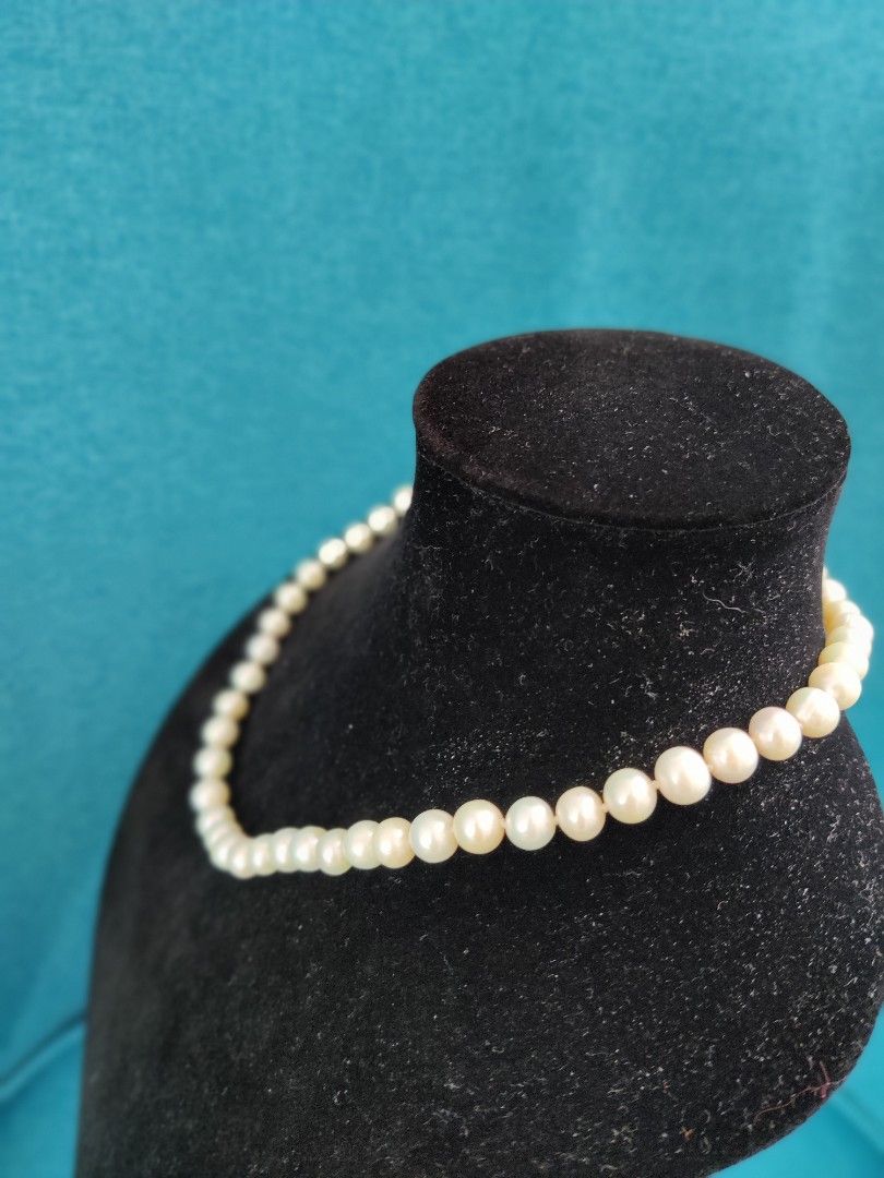 Authentic natural sea water pearl necklace with natural opal genuine ...