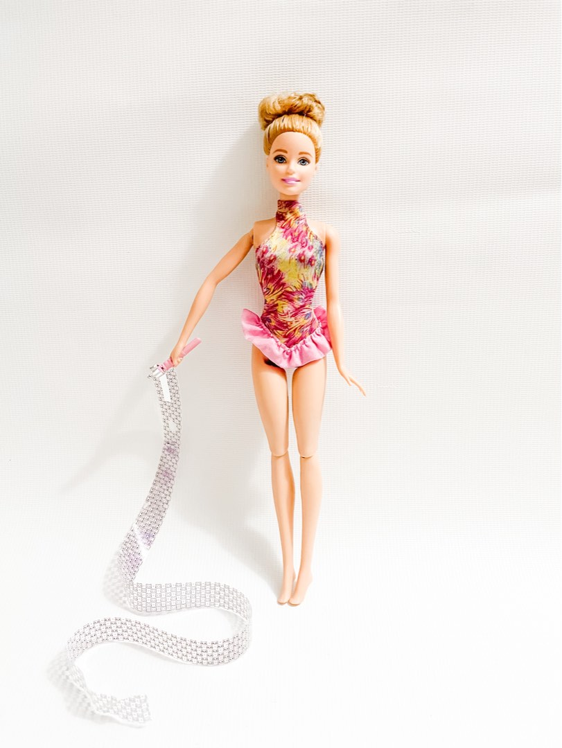 Barbie Careers Ribbon Gymnast (with improvised ribbon) on Carousell